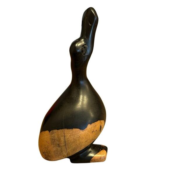 Unbranded | Art | Antique Black Duck Wood Named Lydia Sculpture | Poshmark